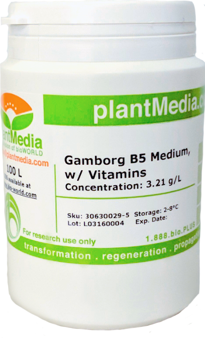 Gamborg B5 Medium, w/ Vitamins – PlantMedia