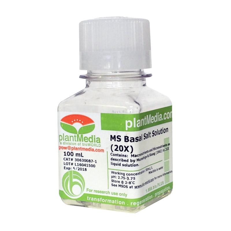 Murashige and Skoog (MS) Basal Salt Concentrate (20X) Solution, Steril ...